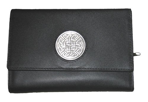 Celtic Ireland Eternity Knot Clutch Wallet. Leather Gifts.